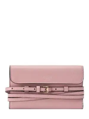 Moschino Moschino Couture Tie Me Leather Mini Crossbody Bag Pink