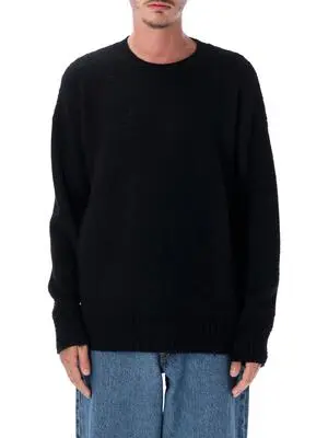ROBERTO COLLINA Textured Crew Neck Pullover - Black