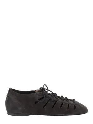 Isabel Marant Étoile Leyza Perforated Suede Ballet Flats - Black