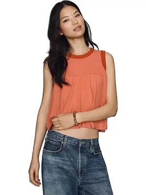Maeve Wool Cashmere Swing Tank Top - Tomato