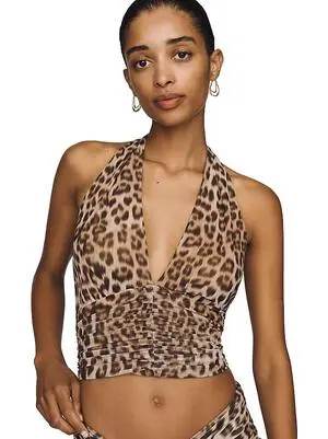 Bardot Elera Halter Top - Leopard