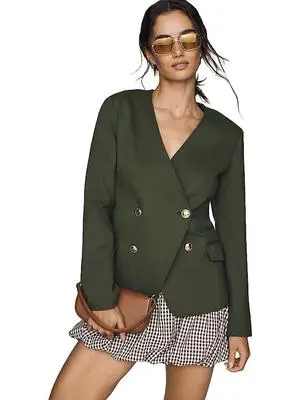 Maeve Tailored Blazer Jacket - Olive