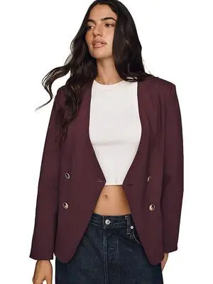 Maeve Tailored Blazer Jacket - Wine