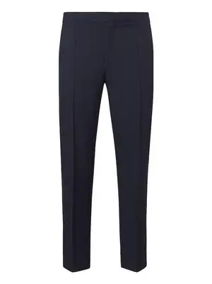 Zegna Wool Canvas Straight Leg Pants - Blue