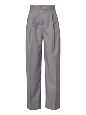 THE FRANKIE SHOP Doyer Pleated Wide-leg Pants - Grey