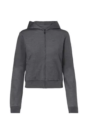 Gucci Cotton And Silk Zip-up Hoodie - Grey