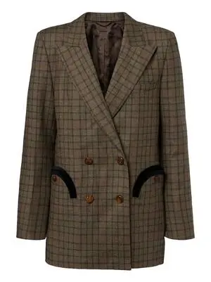 BLAZÉ MILANO Everyday Checked Wool And Cashmere Blazer - Green