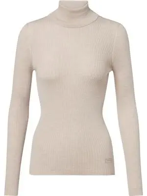 Agnona Turtleneck Sweater In Wool, Silk, And Cashmere - Beige