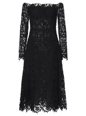 Fendi Off-shoulder Lace Bustier Dress - Black