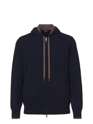 Fedeli Cashmere Zip-up Hoodie - Blue