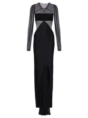 Rick Owens Combo Tulle-trimmed Gown - Black