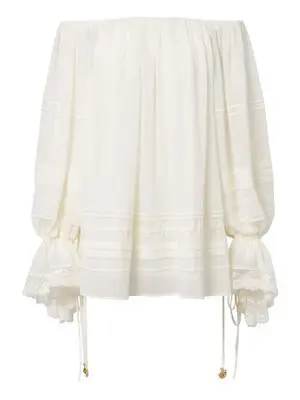XU ZHI Xu Zhi Lace-Trimmed Off-Shoulder Top