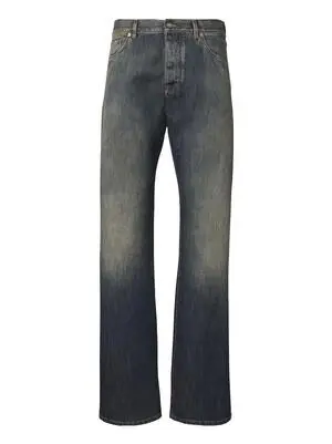 Fendi Faded Straight Leg Jeans - Blue