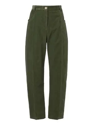 BLAZÉ MILANO Sorraia Cotton Corduroy Barrel-leg Pants - Green