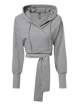 Adidas By Stella McCartney Cropped Jersey Hoodie - Grey
