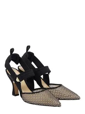 Fendi Colibrì Embellished Mesh And Suede Pumps - Black