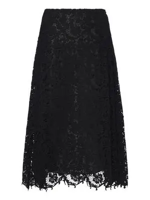 Fendi Lace Midi Skirt - Black