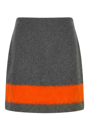 MSGM Contrasting Stripe A-line Mini Skirt - Grey