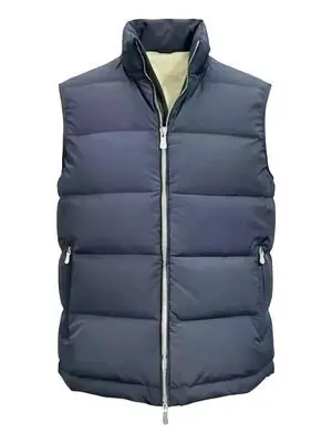 Eleventy Quilted Padded Gilet - Blue