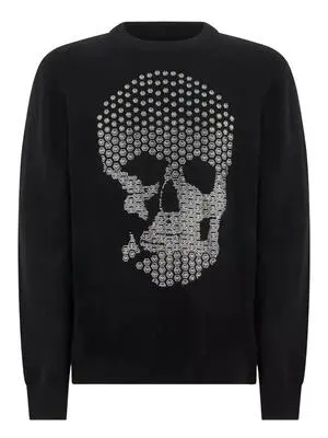 Philipp Plein Skull Rhinestone Embellished Sweater - Black