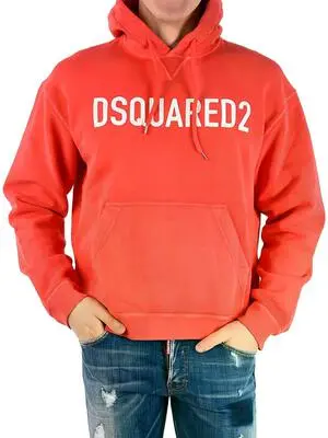 Dsquared2 Graphic Print Drawstring Hoodie - Red