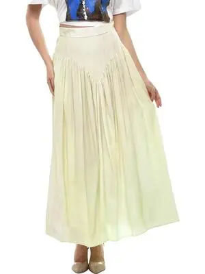 Stella McCartney Striped Pleated Long Skirt - Neutrals