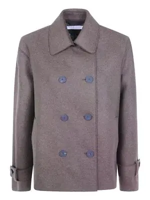 Harris Wharf London Double-breasted Wool Coat - Brown