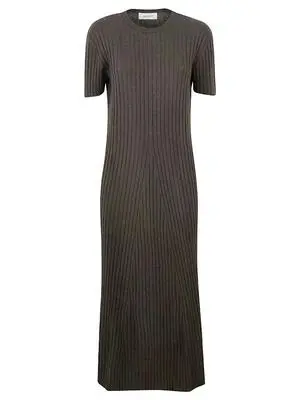 LISA YANG Lisa Yang Ribbed Knit Maxi Dress Brown