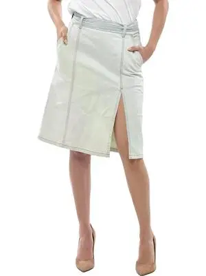 Stella McCartney Belted Front-slit Midi Skirt - Blue