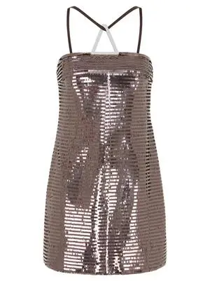 16Arlington Nolo Mini Sequin Dress - Chocolate
