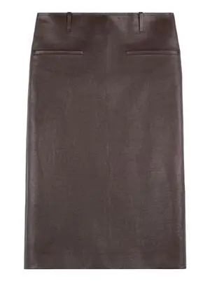 TOD'S Leather Pencil Skirt - Brown