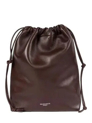 ANN DEMEULEMEESTER Soft Bucket Bag With Chain Detail - Brown