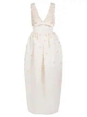 ALEXANDRA PIJUT Rainey Dress Ivory Faille - White