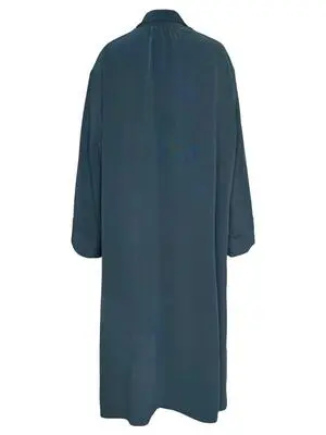 Y’s Draped Back-slit Midi Dress - Blue