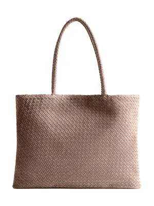 Quince Siena Suede Handwoven Tote - Pebble