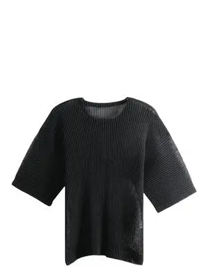 Issey Miyake Pleated Mesh T-shirt - Black