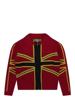 DENIM TEARS Union Jack Zip Sweater - Red
