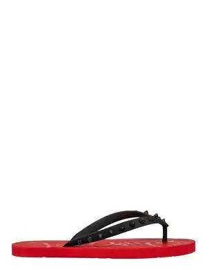 CHRISTIAN LOUBOUTIN Studded Flip Flops - Red