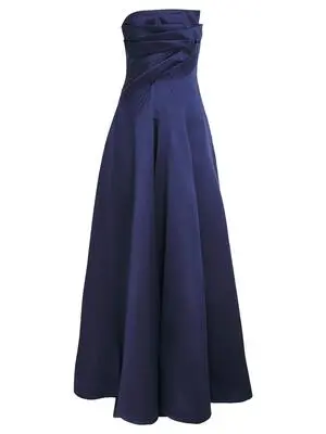 Talbot Runhof Mikado Satin Gown - Navy