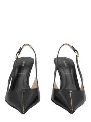 TOM FORD Slingback Heels With Sculptural Detail - Black