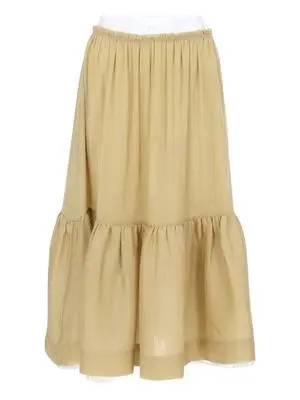 Paloma Wool Midi Skirt In Silk - Beige