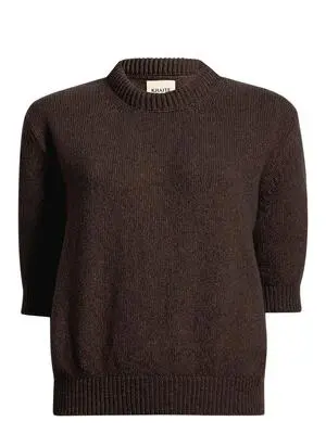 Khaite KHAITE Cashmere Crewneck Sweater With Ribbed Trim Marrone