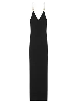 Versace Safety Pin Hardware V-neck Sleeveless Dress - Nero