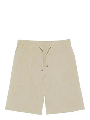 Drole De Monsieur Cotton Blend Bermuda Shorts With Drawstring Waist - Verde