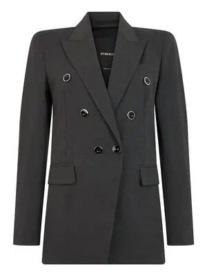Pinko Double-breasted Notched Lapel Jacket - Grey