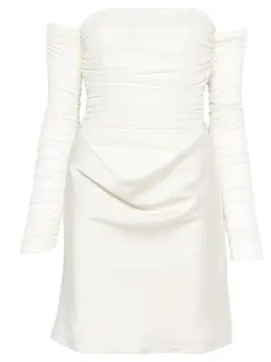 ROTATE BY BIRGER CHRISTENSEN ROTATE Satin Mini Dress With Ruffle Detail