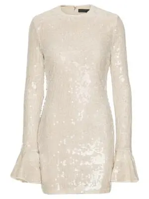 ROTATE BY BIRGER CHRISTENSEN ROTATE Sequin Fitted Mini Dress With Flared Cuffs Rosa