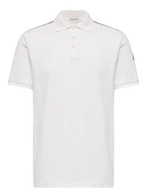 MONCLER Moncler Cotton Polo Shirt With Tricolor Trim And Logo Patch
