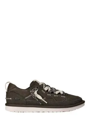 UGG Suede & Recycled-textile Lace-up Sneakers With Dual-lace System - Grigio