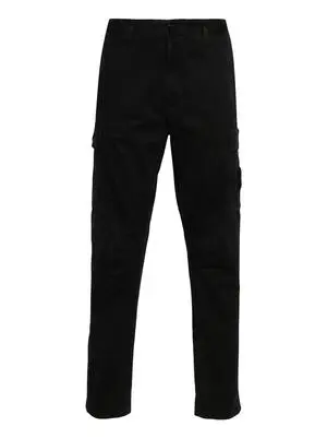 Stone Island Regular Fit Cotton-elastane Cargo Pants With Badge Detail - Nero